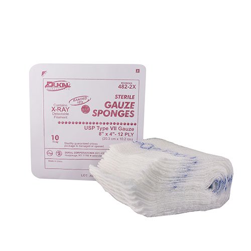 SPONGE, RAYTEC 12PLY 8″X4″ (10/TR 48/TR/CS) DUKAL – ESG Supplies